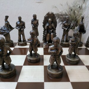 Wooden Chess Set / Table "streaks of Power" Walnut and Maple, Two ...