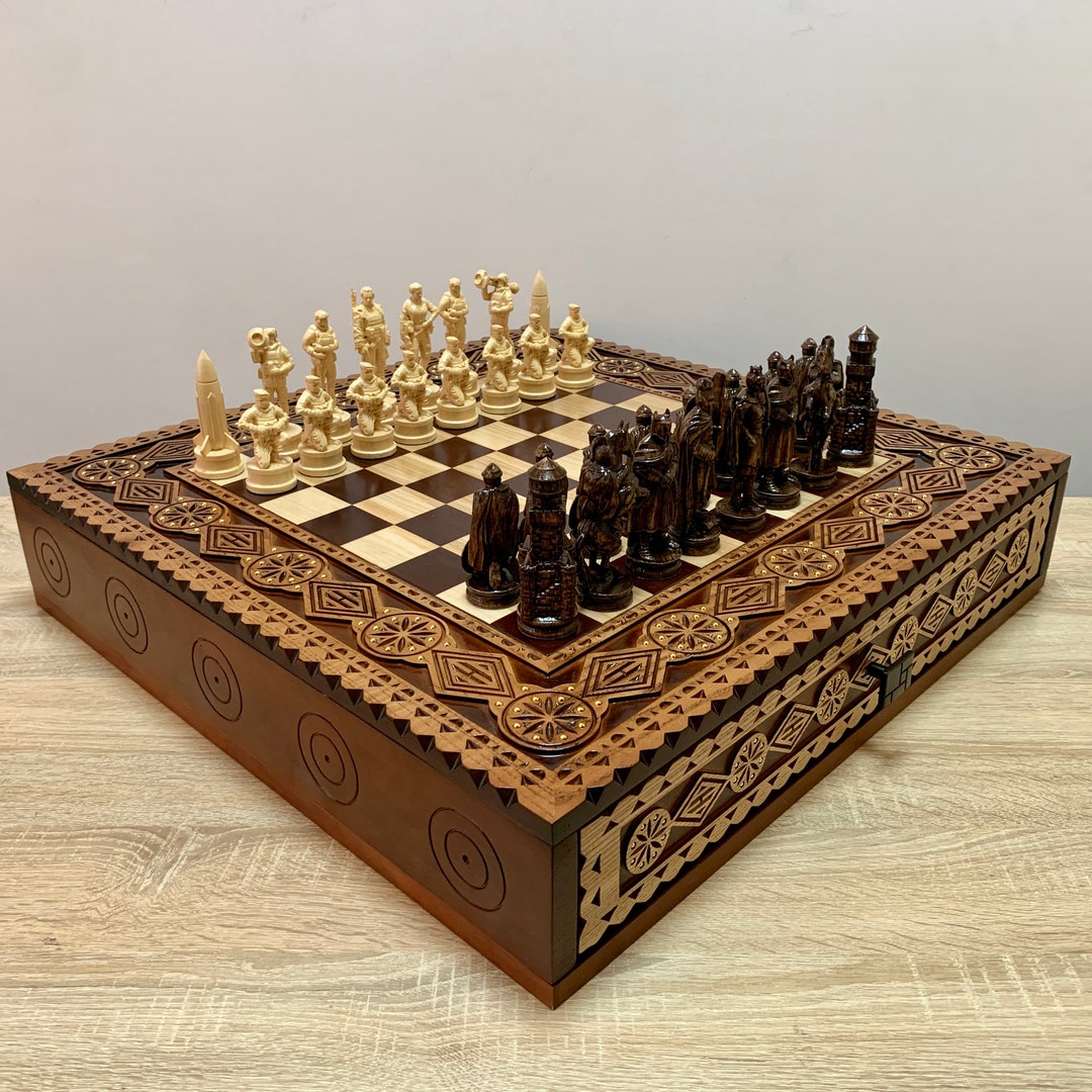 Exclusive Chess Set "the Art of a Winner" Board With Storage Chess ...