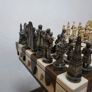 Wooden Chess Set / Table "streaks of Power" Walnut and Maple, Two ...