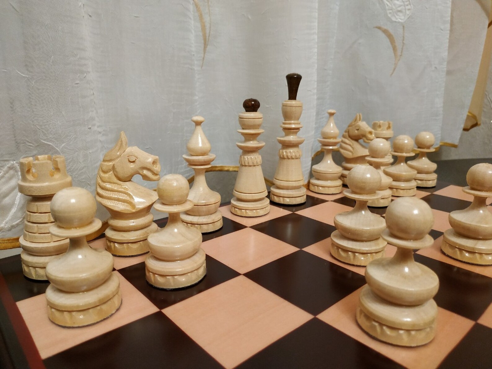 Wooden Chess Set Сlassicboard Pieces Wood Carving - Etsy