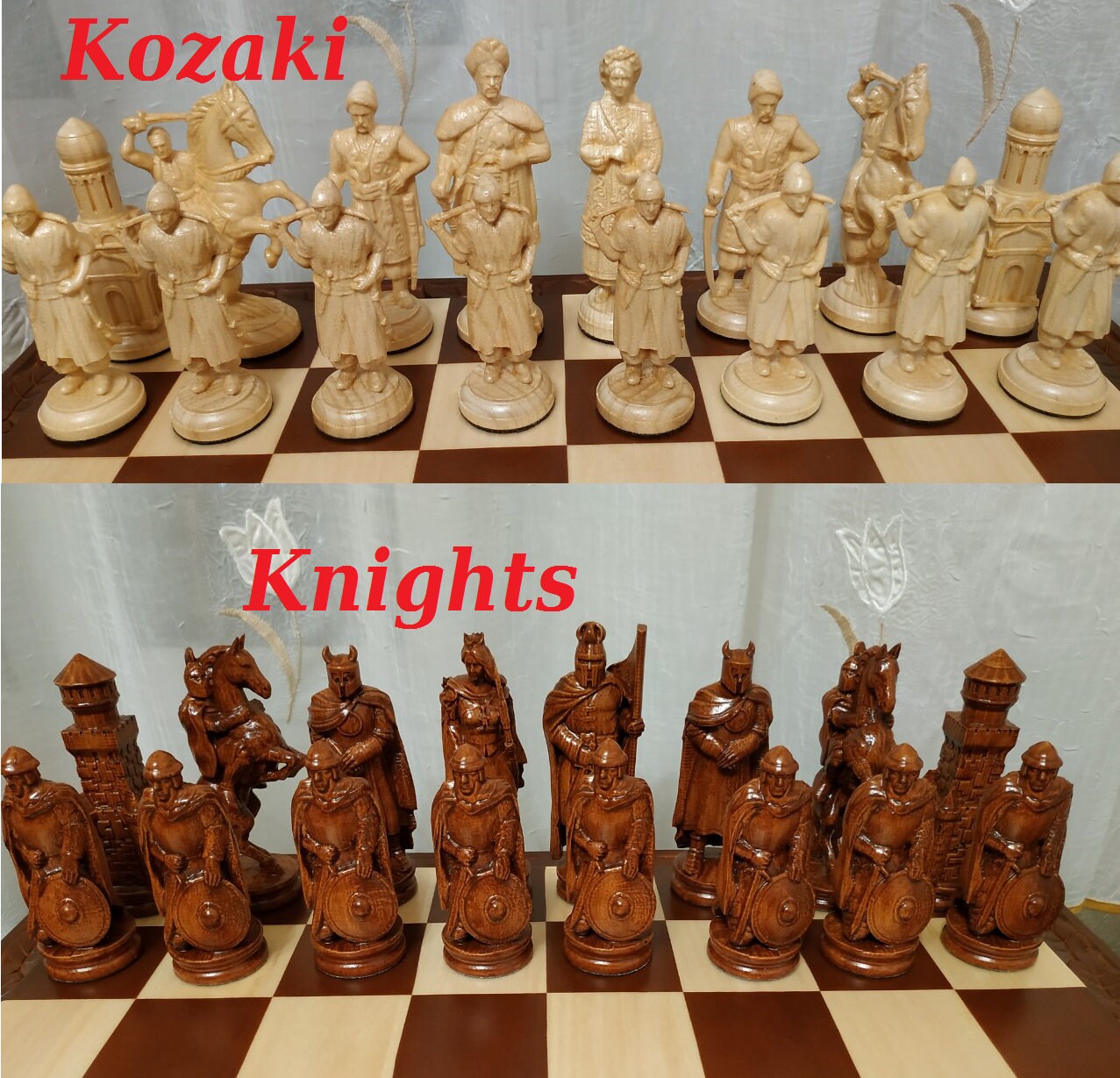 Wooden Chess Set: Board Pieces Exclusive Handmade Big Large | Etsy