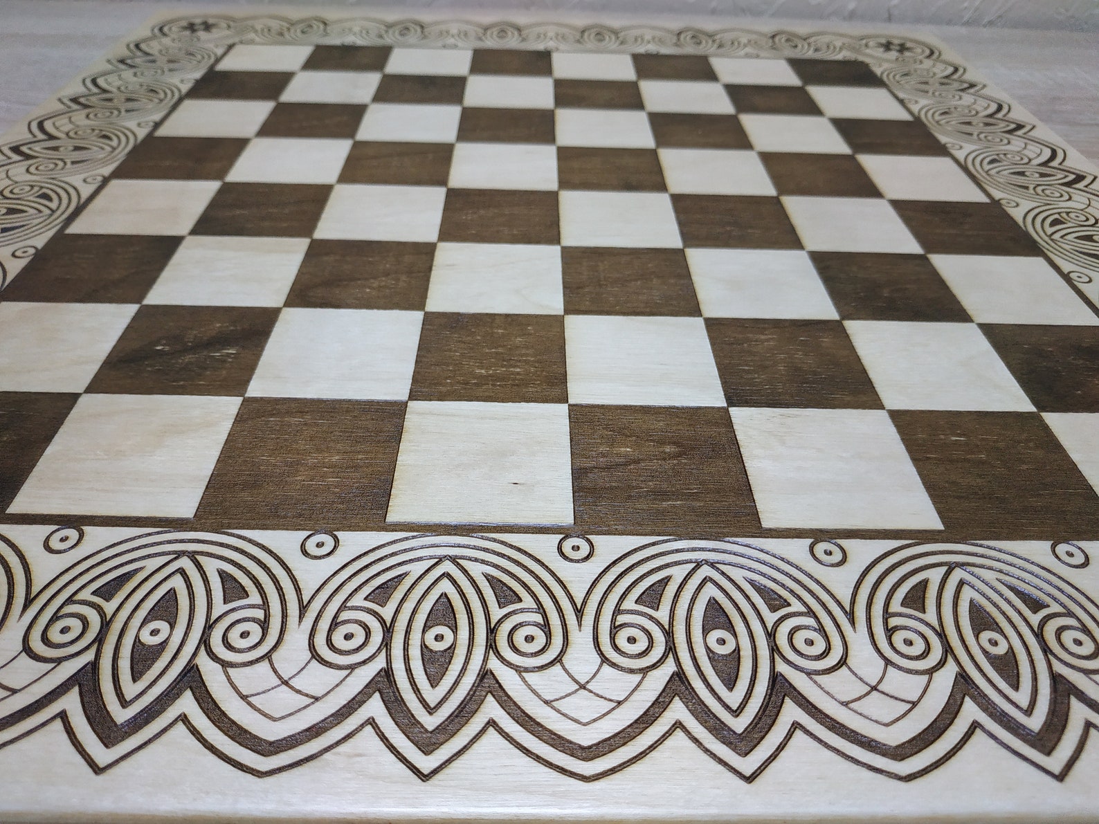 Wooden Chess Board light in the Dark Deluxe Modern | Etsy