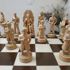 Wooden Chess Set / Table "streaks of Power" Walnut and Maple, Two ...