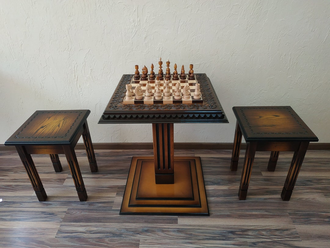 Chess Set/table/board "waves of Aspiration" With Pieces ''classic Delux ...