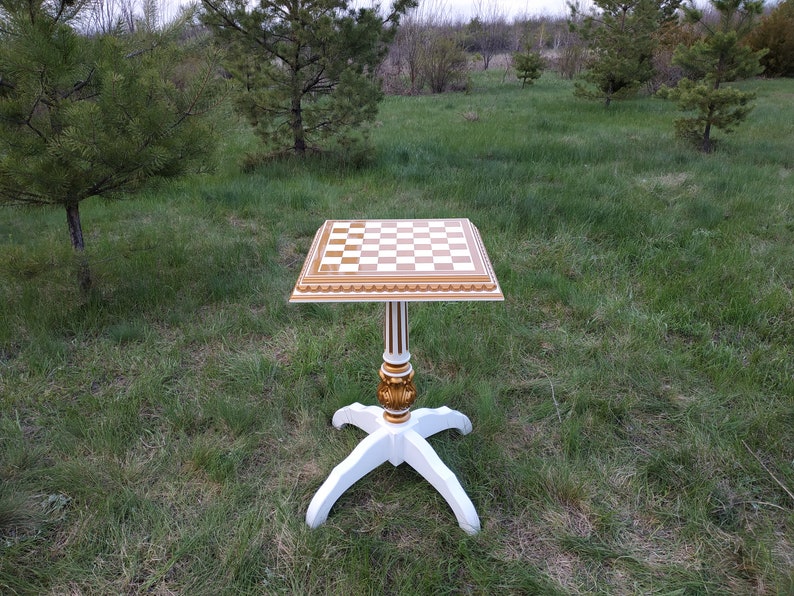 Chess Table gold of Kings Exclusive Wooden Board - Etsy