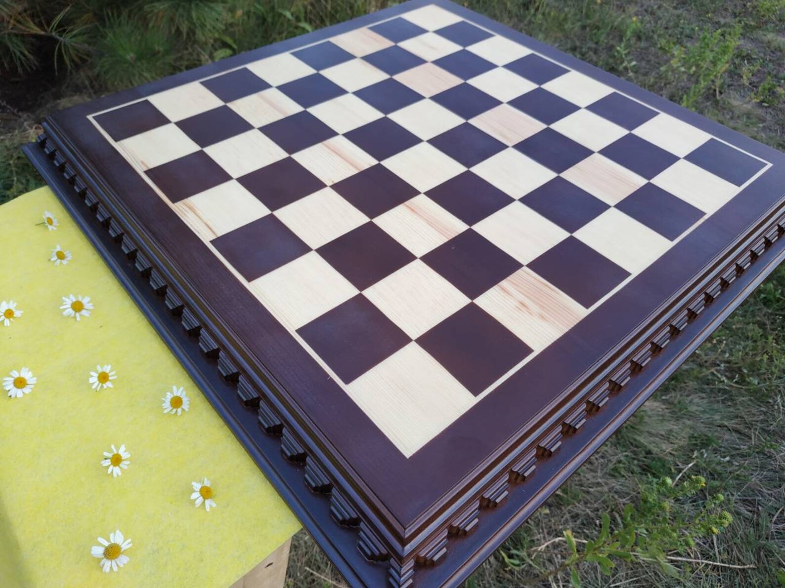 Wooden Chess Board, Chess Set Wood Handmade, Carved Wood Chess Board ...
