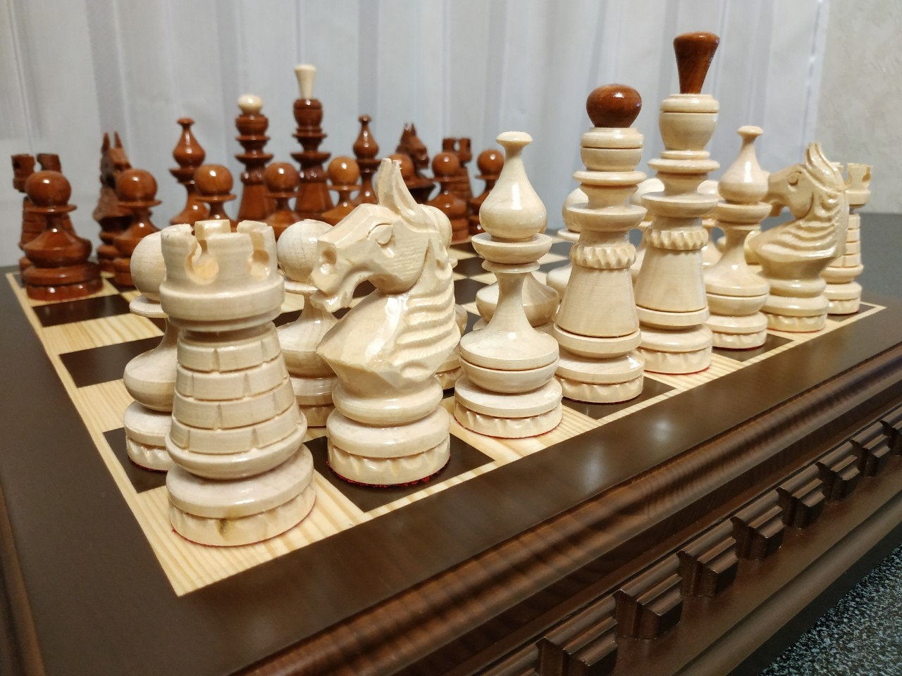 Wooden Chess Set Board + Pieces Gift for Husband Boyfriend Wife Brother ...