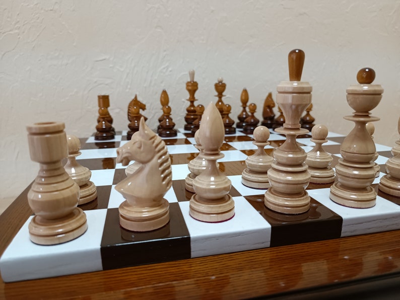 Chess Set Board With 2 Drawers for Storage Chess Pieces - Etsy