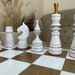 Chess Pieces Gold & White Wooden Gloss Chess Set Only - Etsy