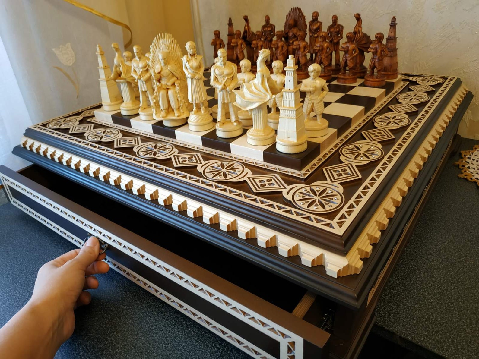 Chess Set royal Lightbattle of Thrones Wooden - Etsy