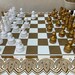 Chess Pieces Gold & White Wooden Gloss Chess Set Only - Etsy