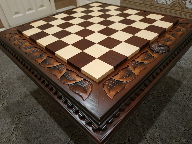 Wooden Chess Table lion Victory ALL SIZES - Etsy