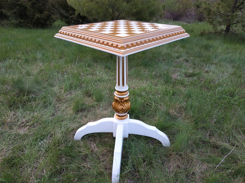 Chess Table gold of Kings Exclusive Wooden Board - Etsy