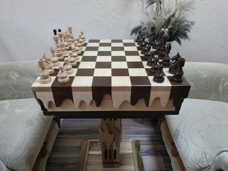 Wooden Chess Set / Table streaks of Power Walnut - Etsy