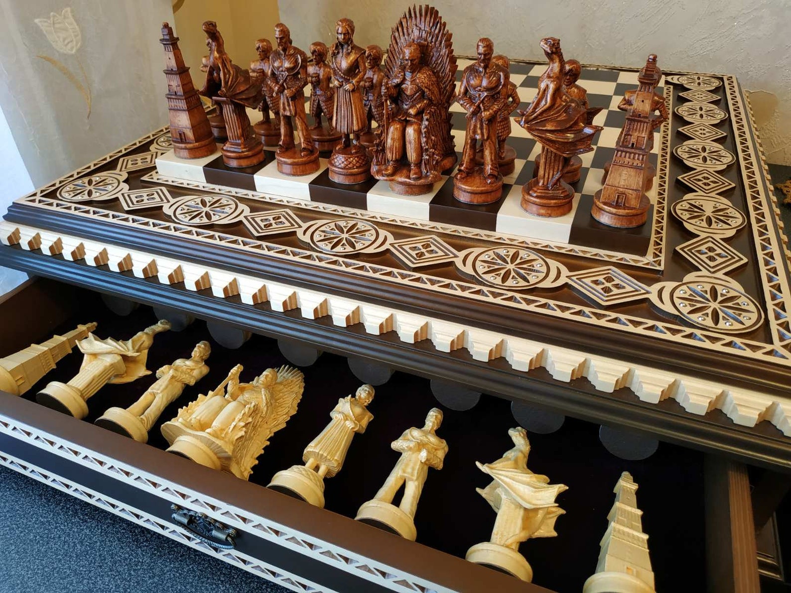 Chess Set royal Lightbattle of Thrones Wooden - Etsy