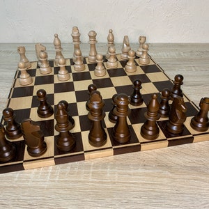 Wooden Chess Set: Pieces Staunton Elite Brown Stunning Chess Large ...