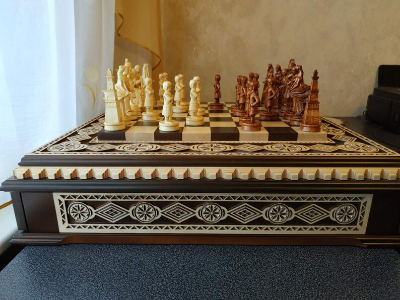 Chess Set royal Lightbattle of Thrones Wooden - Etsy