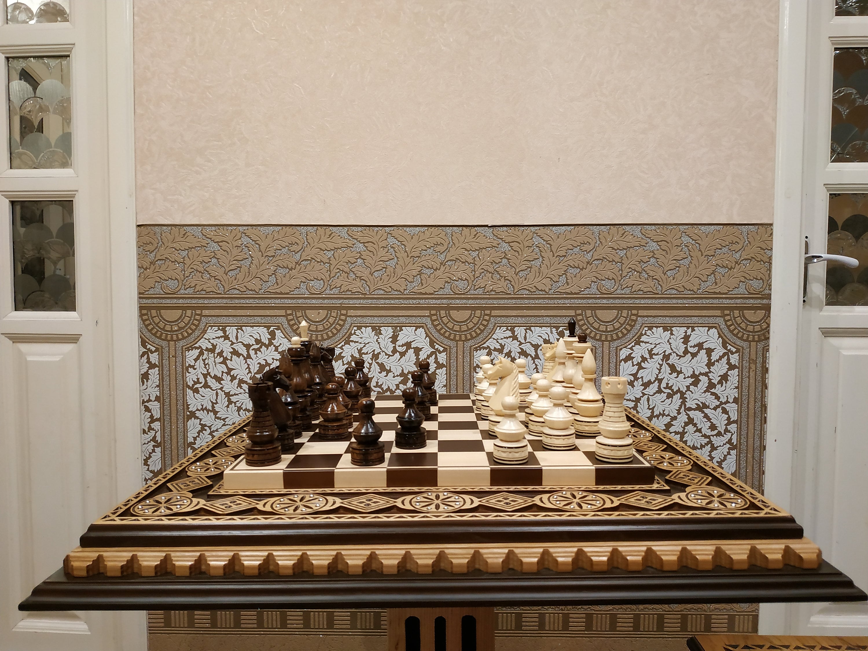 Handmade Ash Maple Wooden Chess Set, Beaded Inlay, Personalized Gift - Etsy