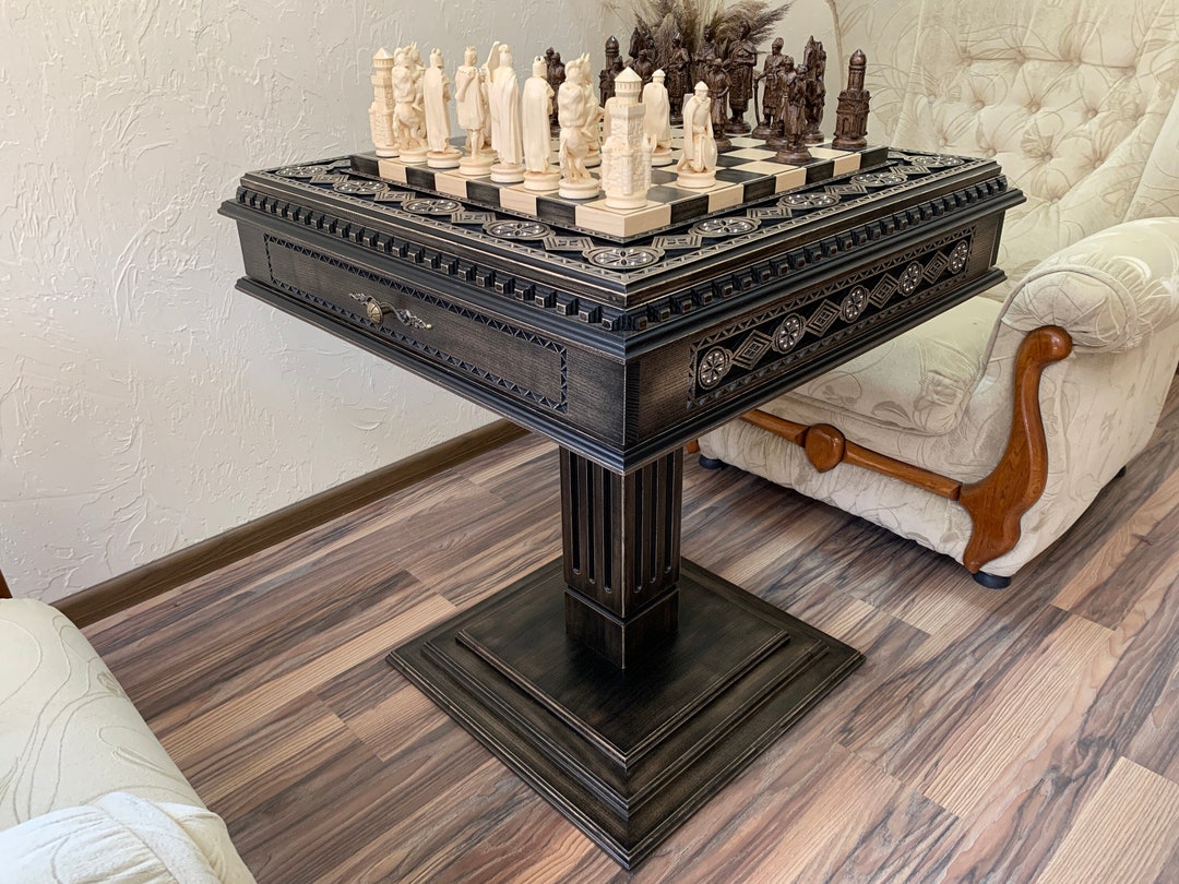 Chess Set/table "bright Victory" Exclusive Pieces Cossacks/knights ...
