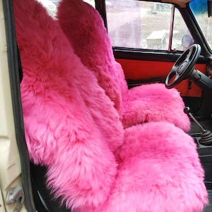 Pink fur seat covers store