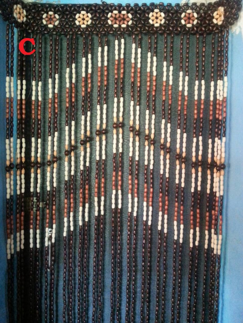 Beaded Door Curtain Living Room Doorway Bead Gift Wood Blinds | Etsy