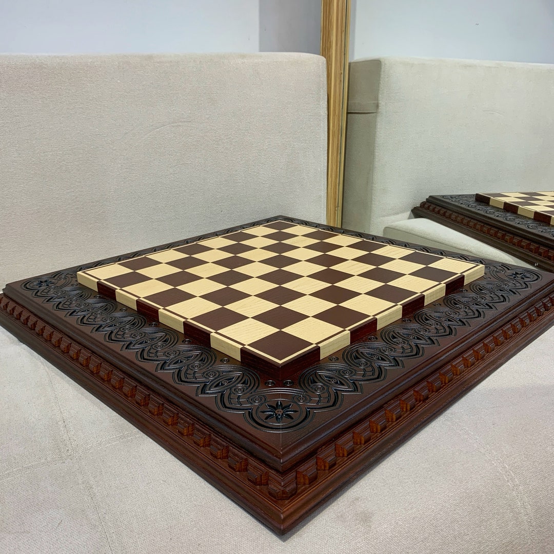 Unique Chess Board Wood Carving Handmade From Ukraine, Wedding ...