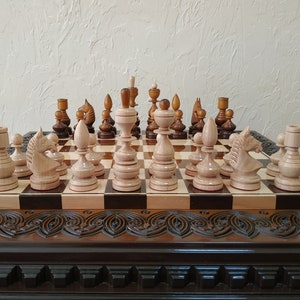Chess Set/table/board "waves of Aspiration" With Pieces ''classic Delux ...