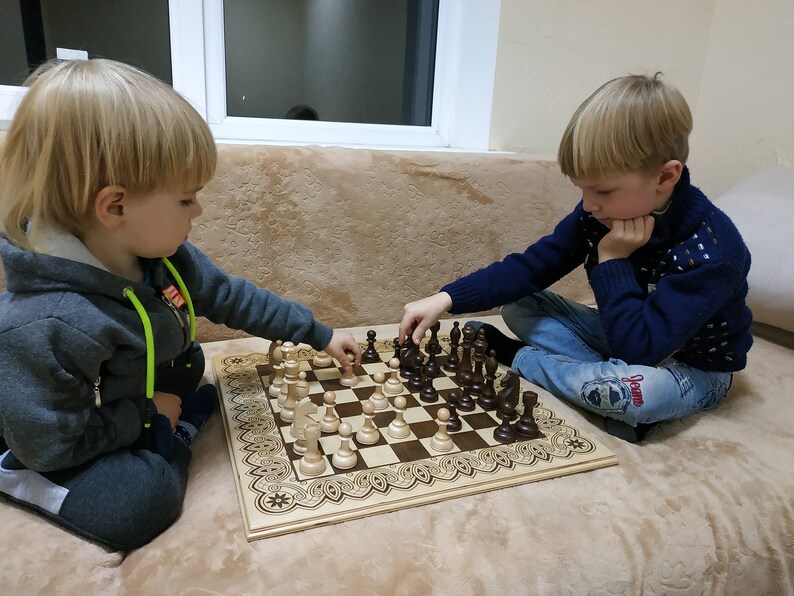 Wooden Chess Board light in the Dark Deluxe Modern | Etsy