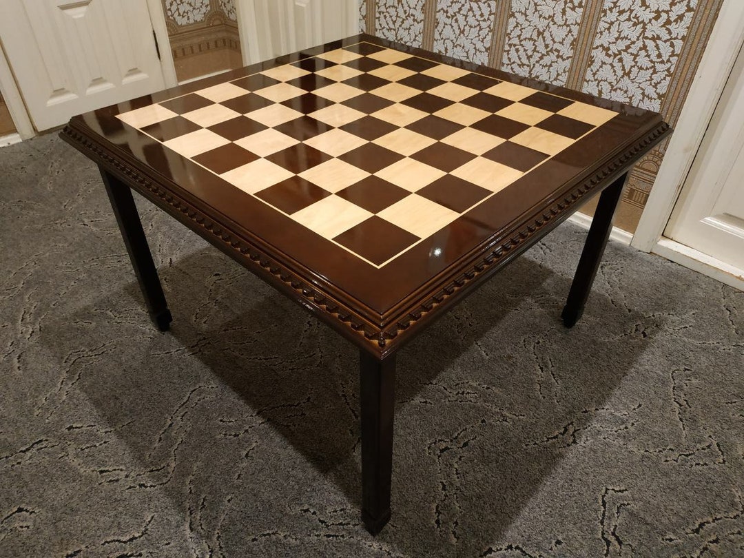 Handmade Wooden Chess Table: Unique Game Table, All Sizes - Etsy