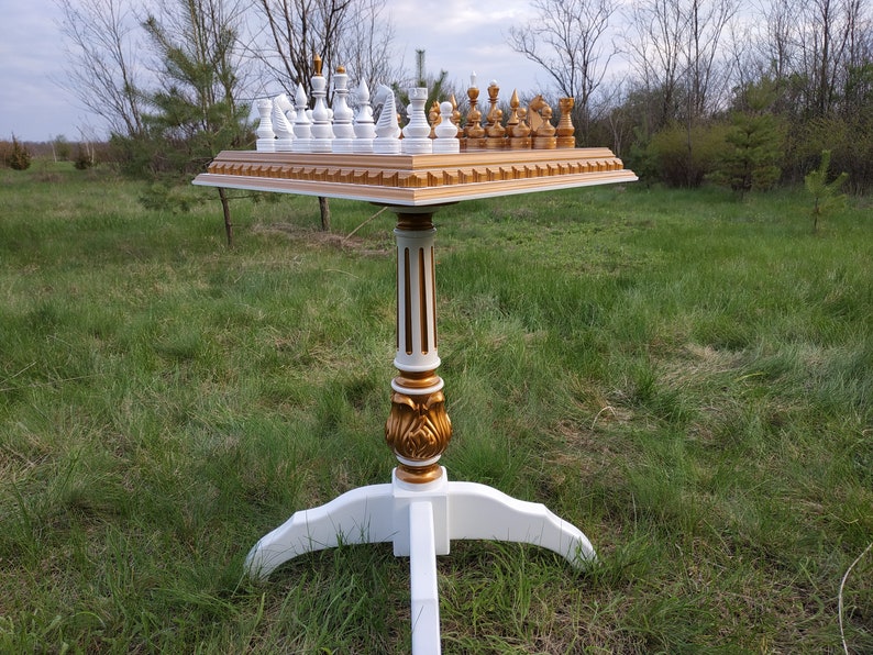Chess Set gold of Kings Wooden Table Ash Maple - Etsy