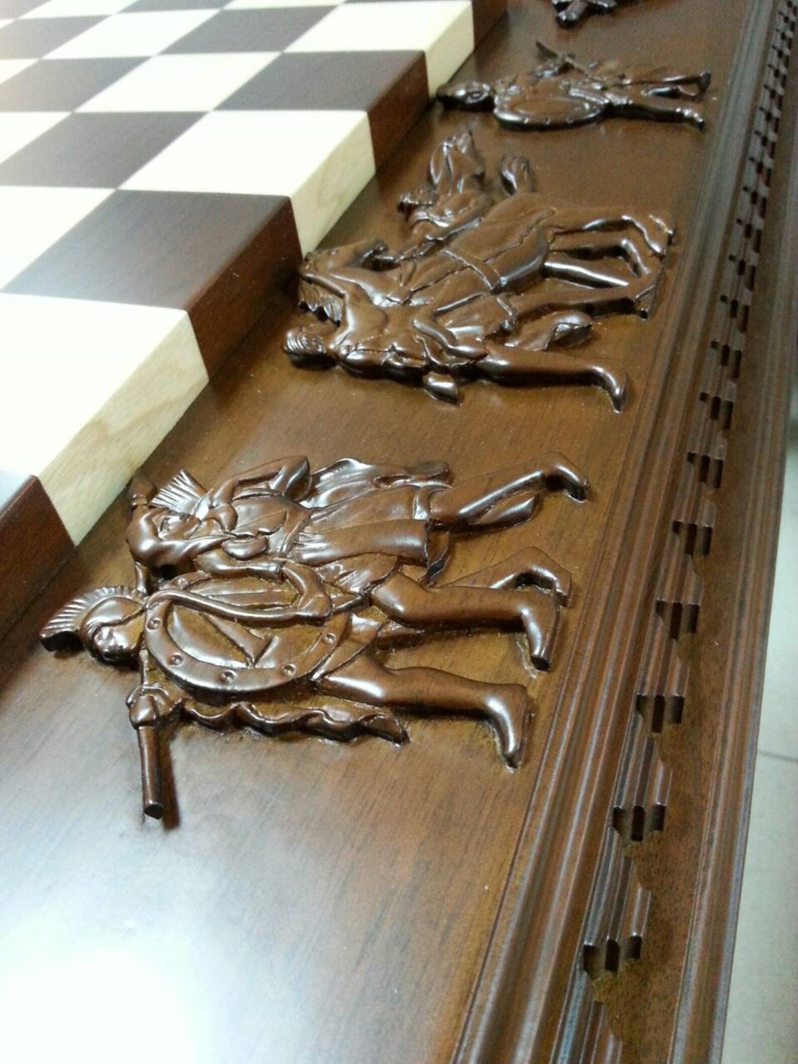 3D Carved Wooden Chess Board: Handmade Exclusive Design - Etsy
