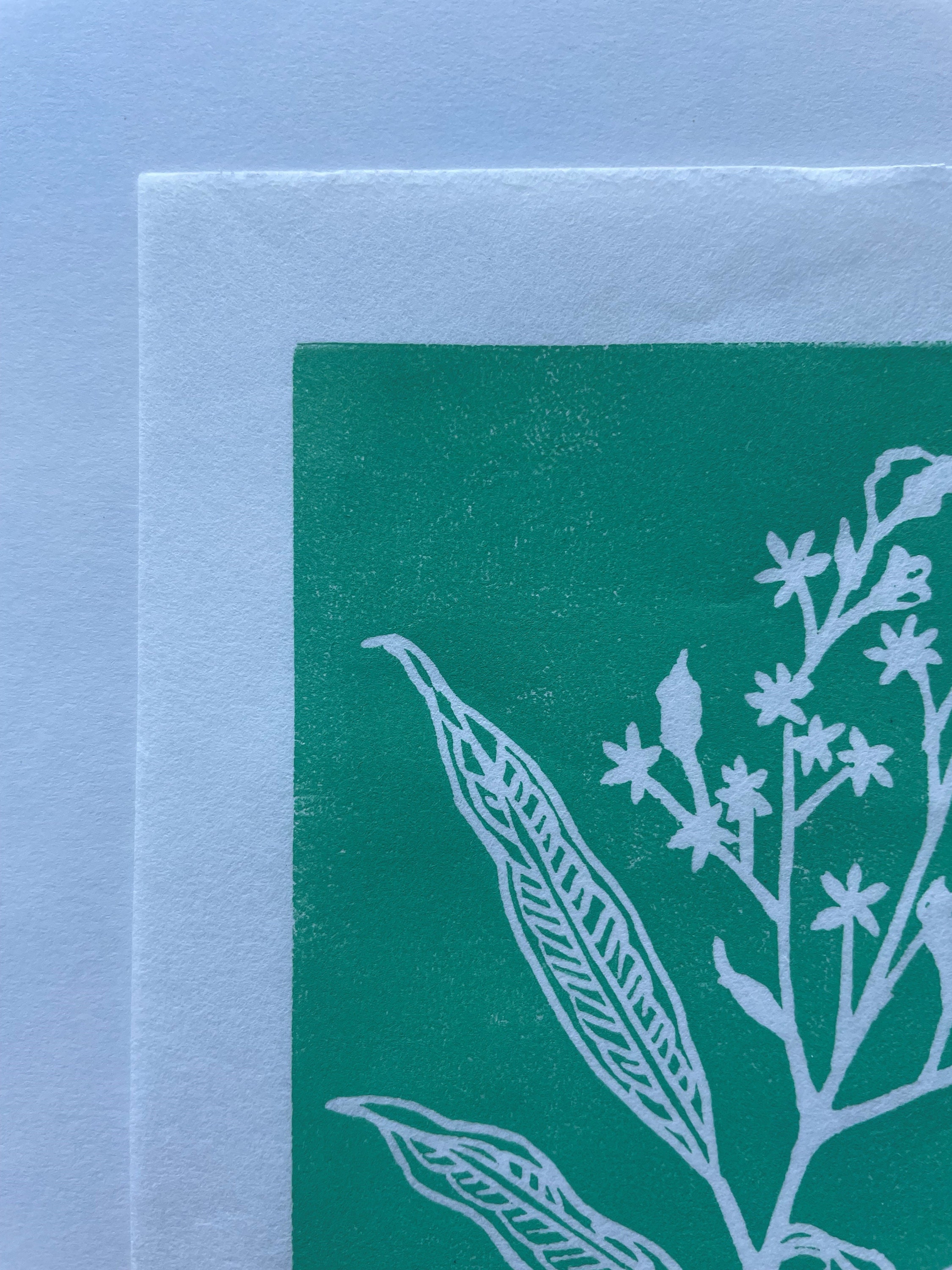 Blockprint, Green Mango Tree Leaves - Etsy