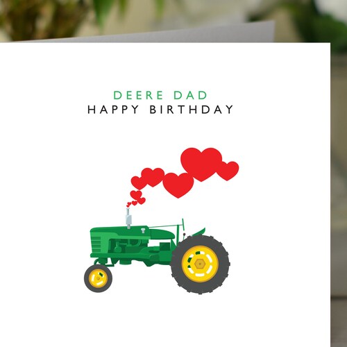Happy Birthday 'deere Dad' Tractor Farmers John | Etsy