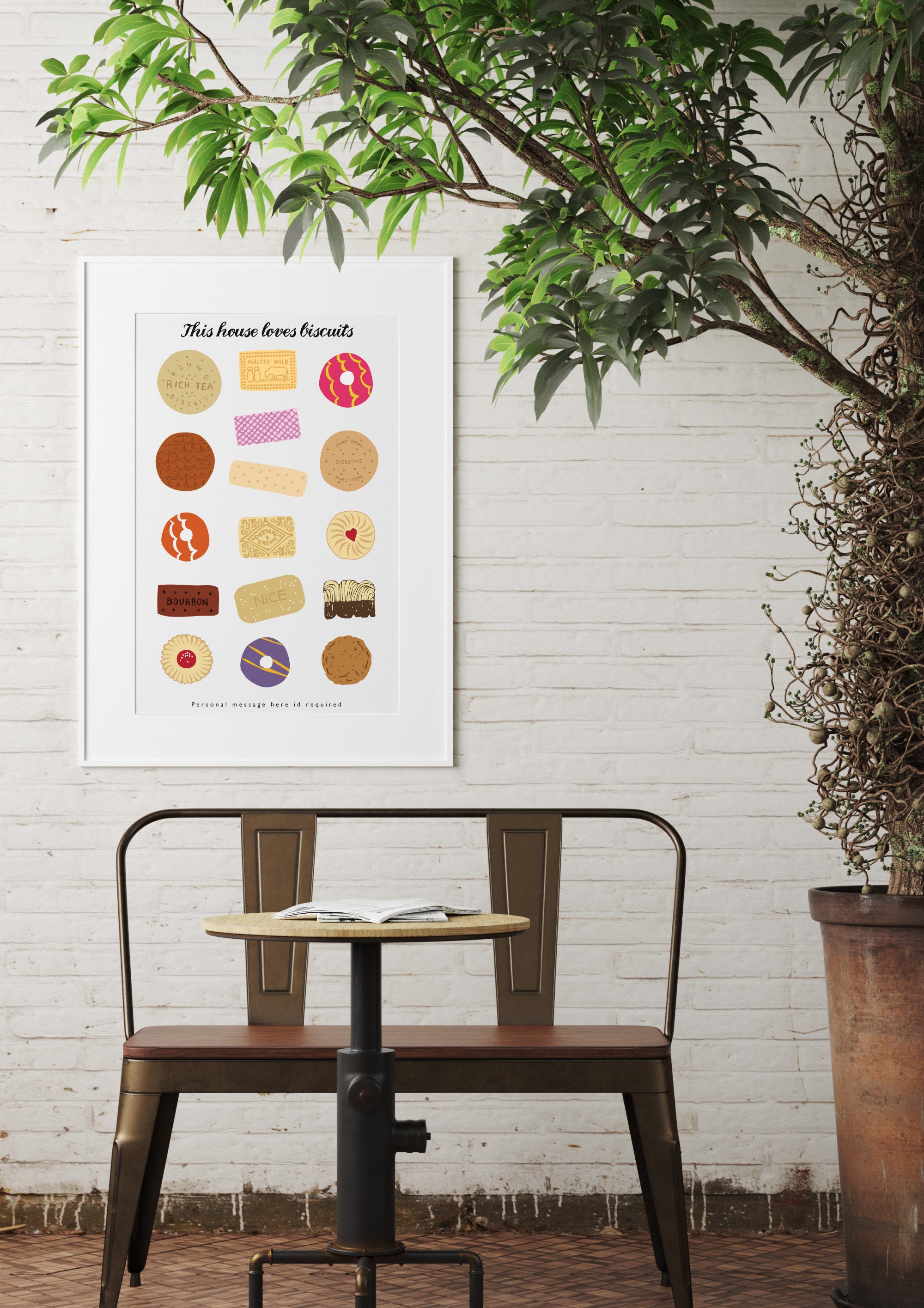 Biscuit Print, This House Loves Biscuits Personalised Print, Biscuit ...