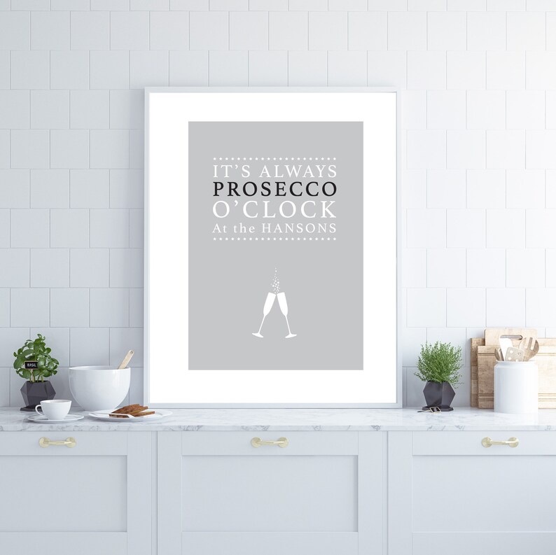 It's Always Prosecco O'clock Personalised Print - Etsy