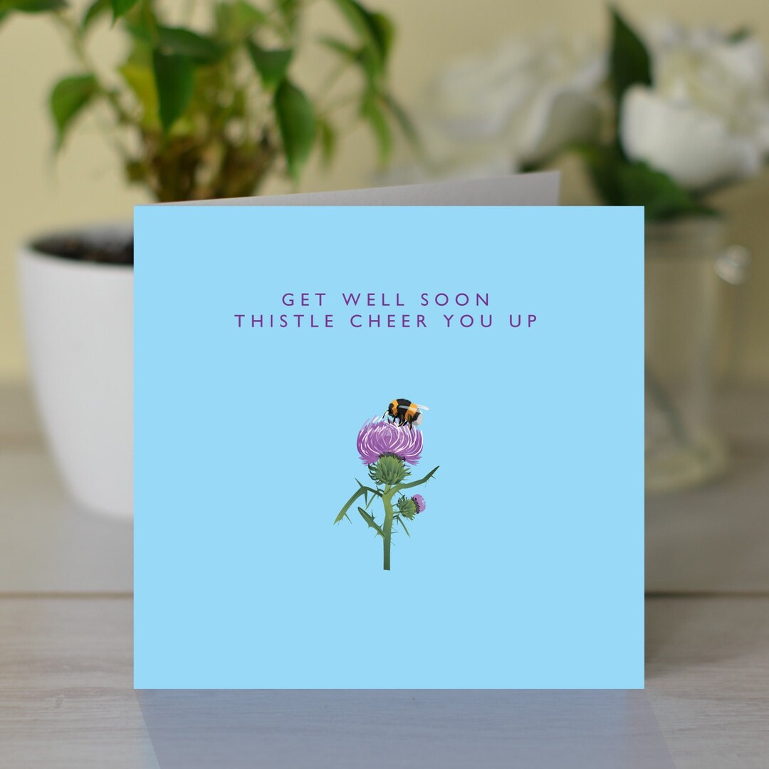 Get Well Soon thistle Cheer You Up, Get Well Card, Feel Better Soon ...