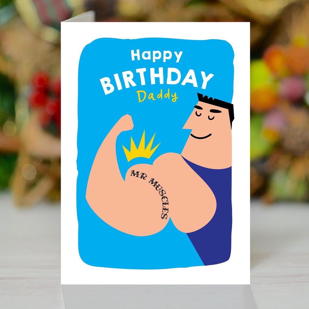 Personalized Mr. Muscles Birthday Card: Funny Gym Fanatic Design - Etsy