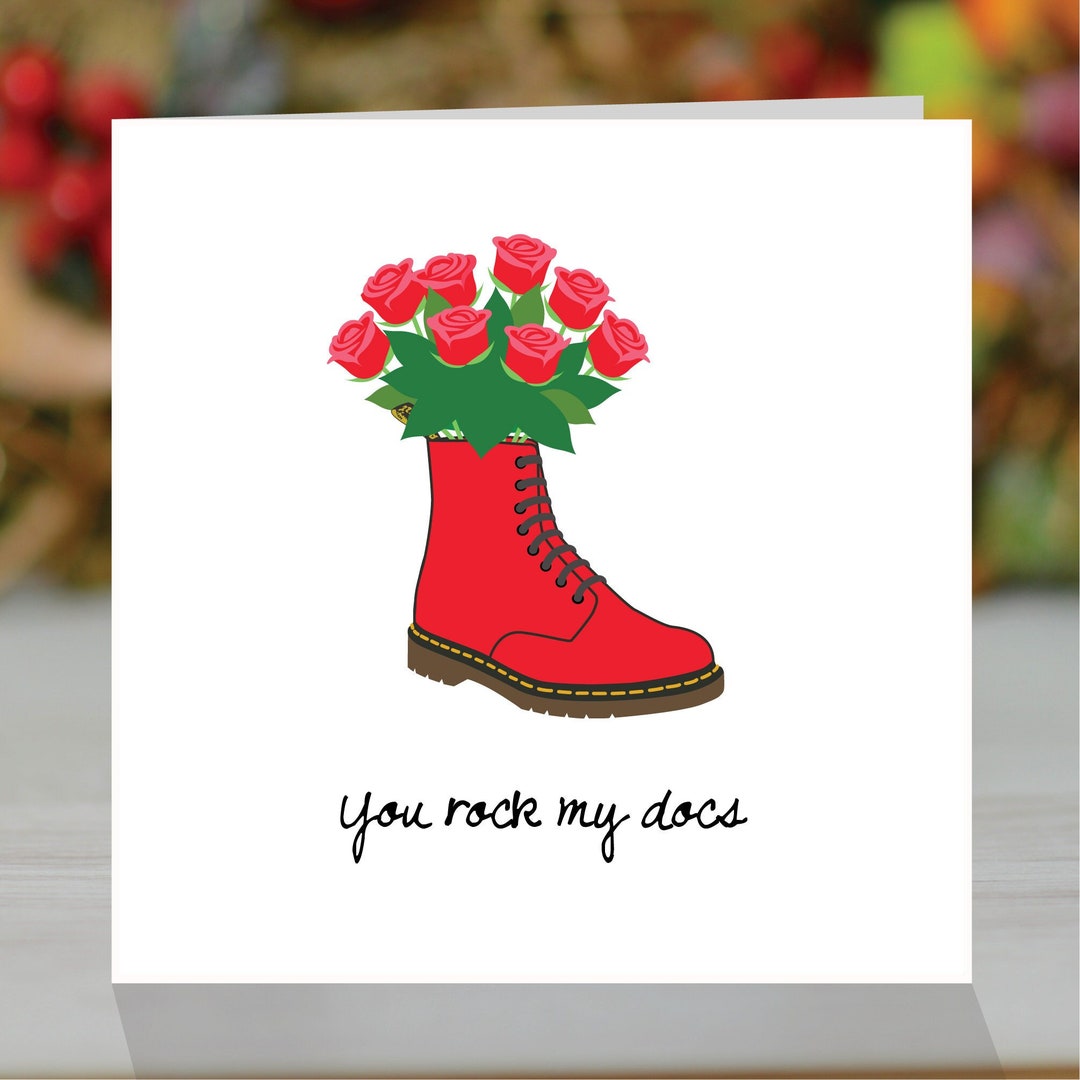 Dr. Marten Boots Card, Doc Martens Birthday Card, Air Wair Card, Docs ...