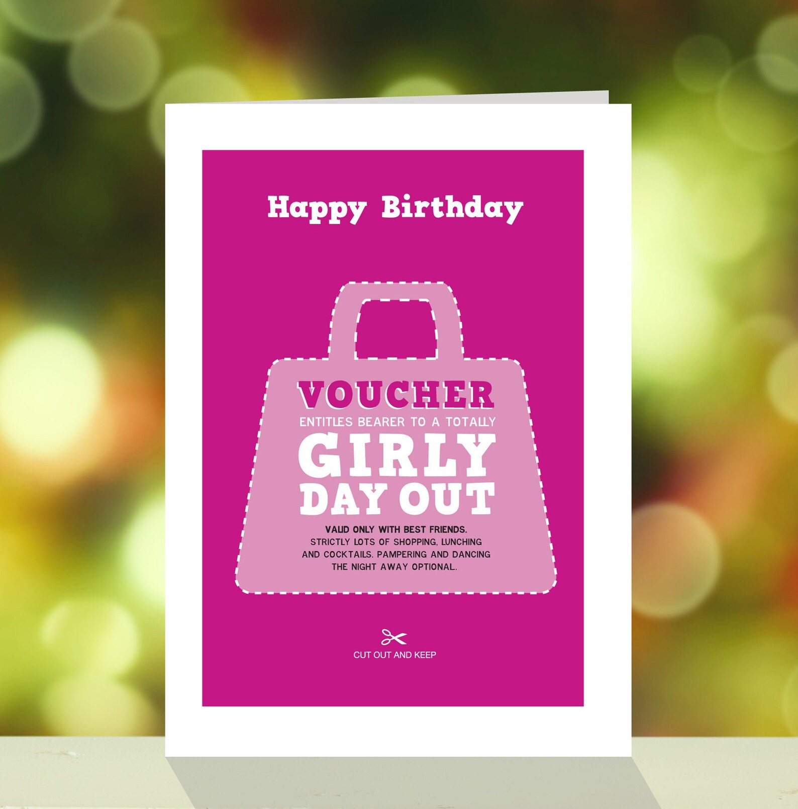 Girly Day Out in the Future Voucher Birthday Card - Etsy