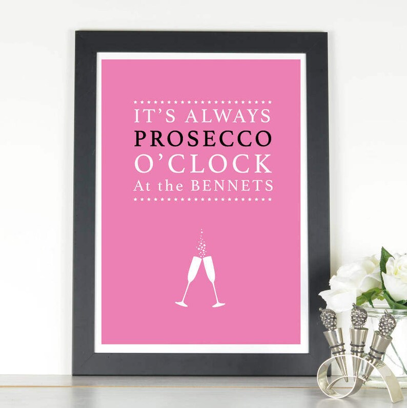 It's Always Prosecco O'clock Personalised Print - Etsy