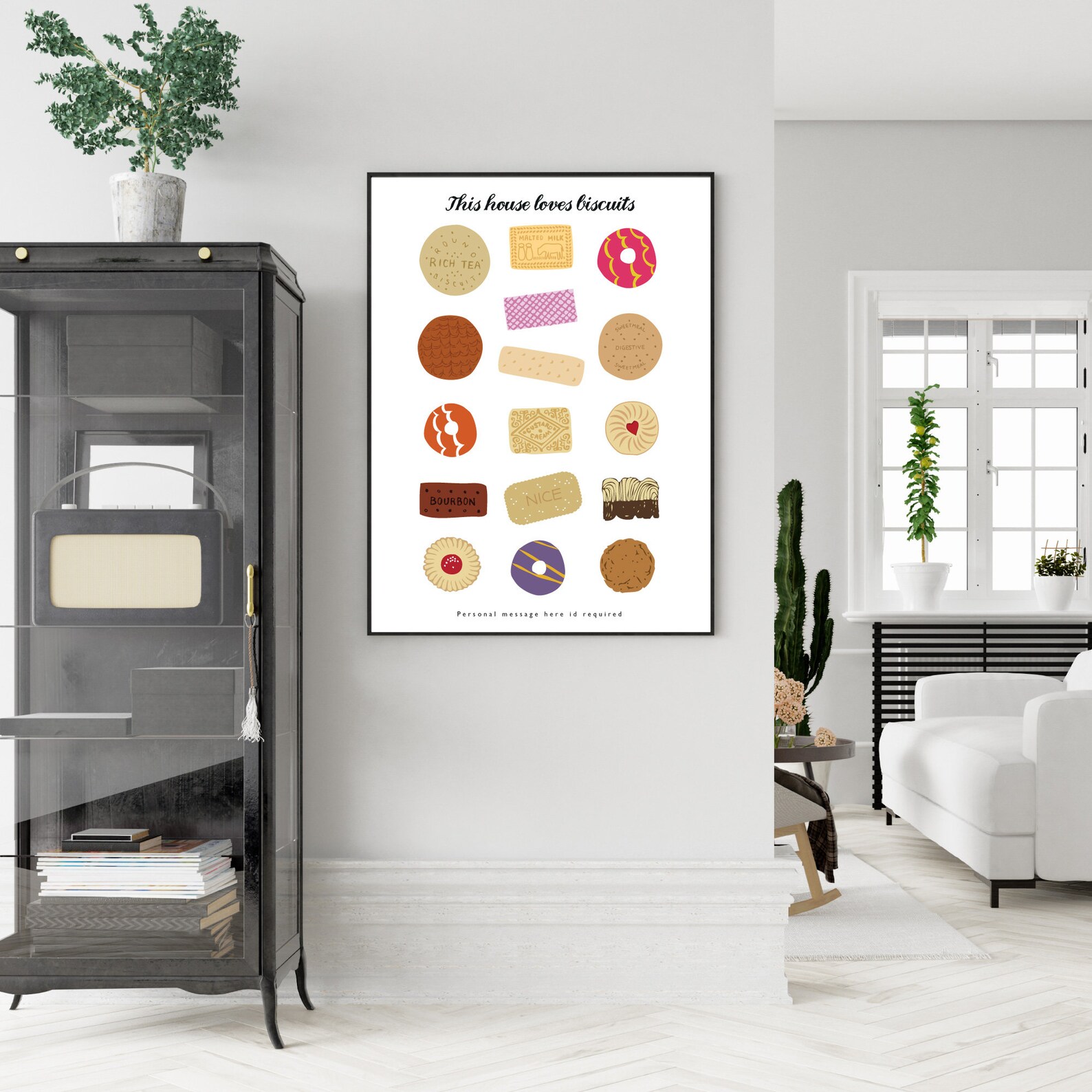 Biscuit Print, This House Loves Biscuits Personalised Print, Biscuit ...
