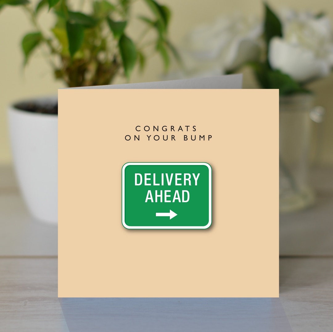 Congrats on Your Bump Card Delivery Ahead Pregnancy Card - Etsy