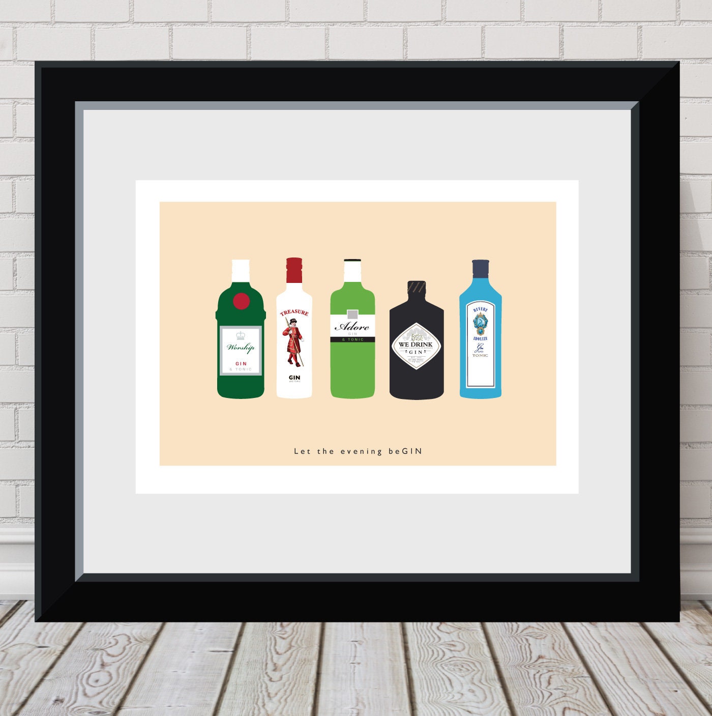 Gin Print, Gin Poster, Gin Art, Gin Bottles Print, Gin Lover Gift, Gin ...