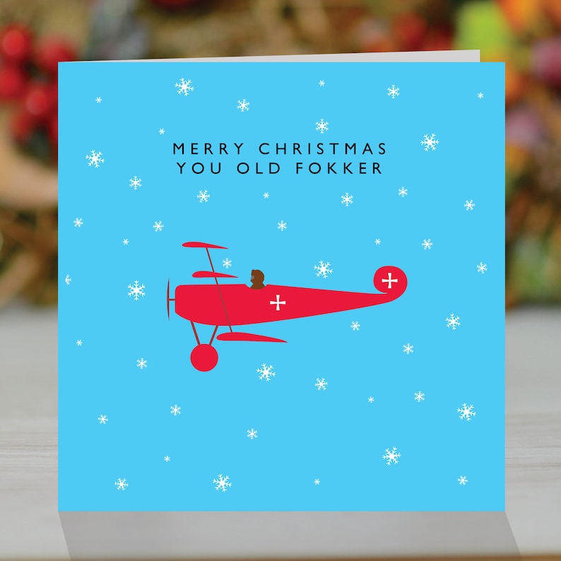 Funny 'old Fokker' Christmas Pun Card, Rude Humor - Etsy UK