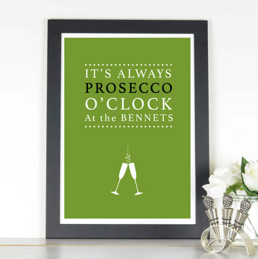 It's Always Prosecco O'clock Personalised Print - Etsy