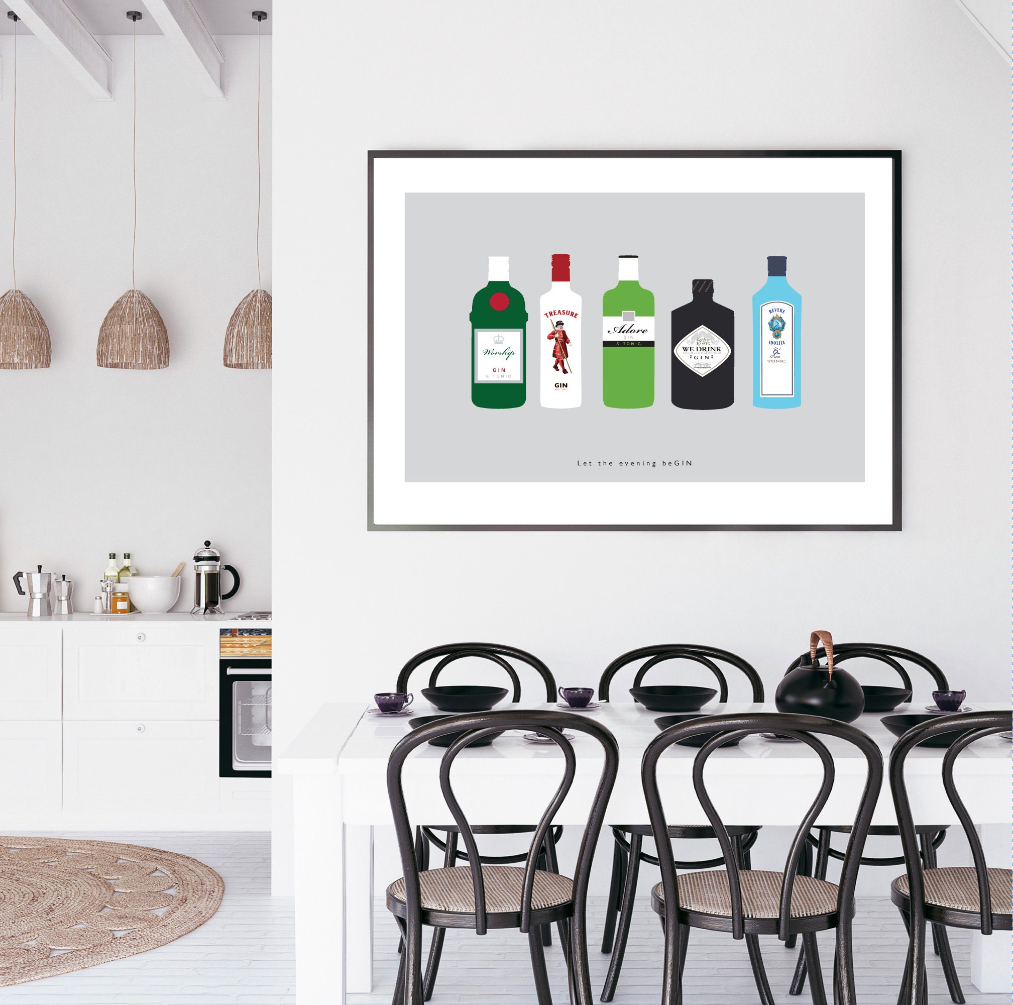 Gin Print, Gin Poster, Gin Art, Gin Bottles Print, Gin Lover Gift, Gin ...