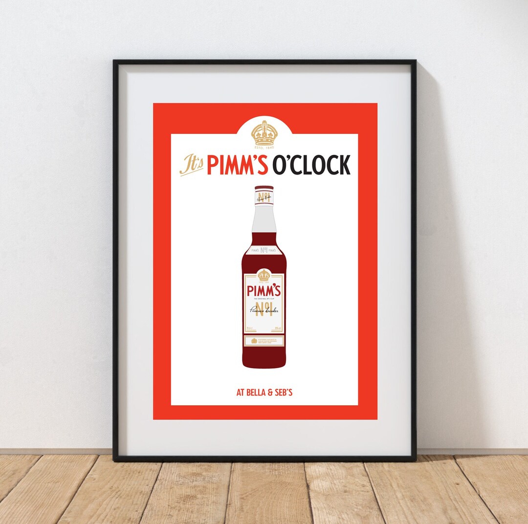Personalized Pimm's O'clock Graphic Print: Contemporary Home Decor - Etsy