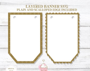 Scalloped Edge Banner Template - Etsy