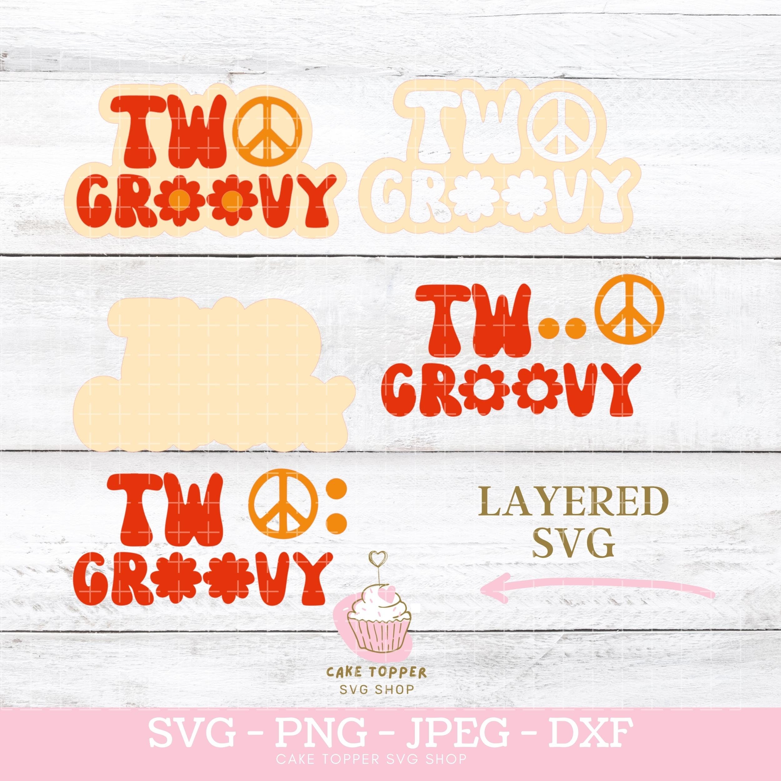 Two Groovy SVG Cut File 2nd Birthday Retro 70's Theme - Etsy
