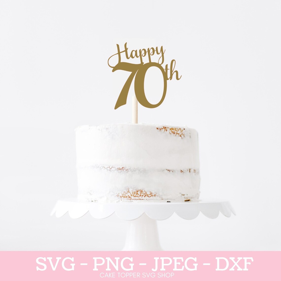 Happy 70th SVG Cake Topper SVG 70th Birthday SVG Cut File - Etsy